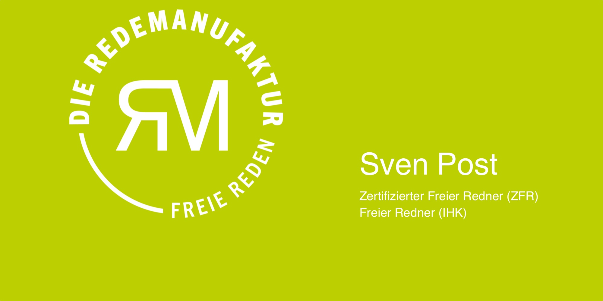 Sven Post - Freier Redner (IHK), Zertifizierter Freier Redner (ZFR)